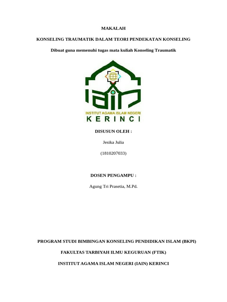 Makalah Konseling Traumatik | PDF