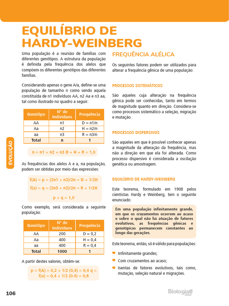 Equilibrio de Hardy-Weinberg | PDF