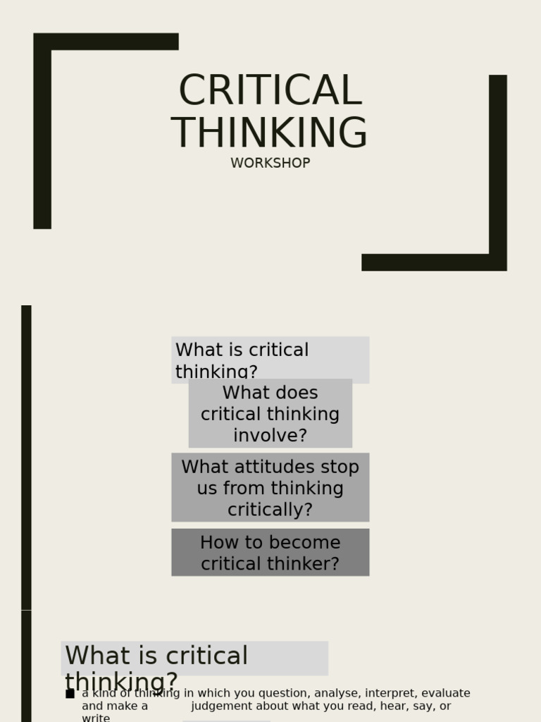 Critical Thinking | PDF