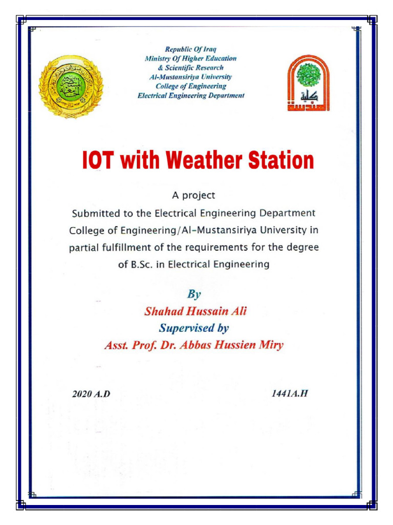 IOT With Weather Station | PDF | Arduino | Internet Of Things