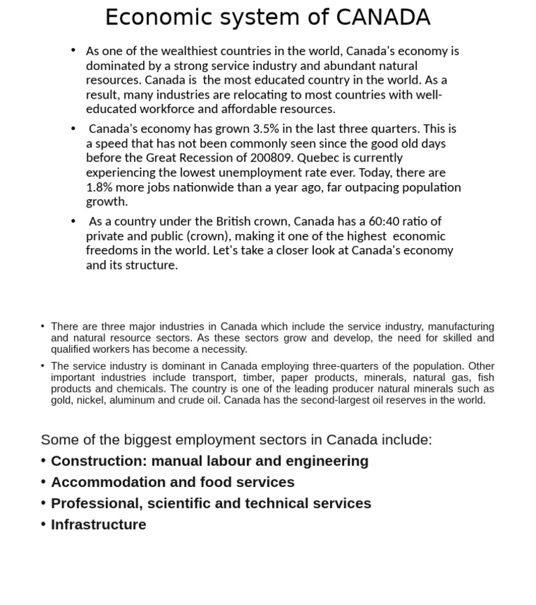 Canada's Economic Structure & Growth | PDF | Social Science