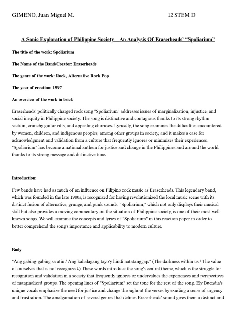 Reaction Paper | PDF