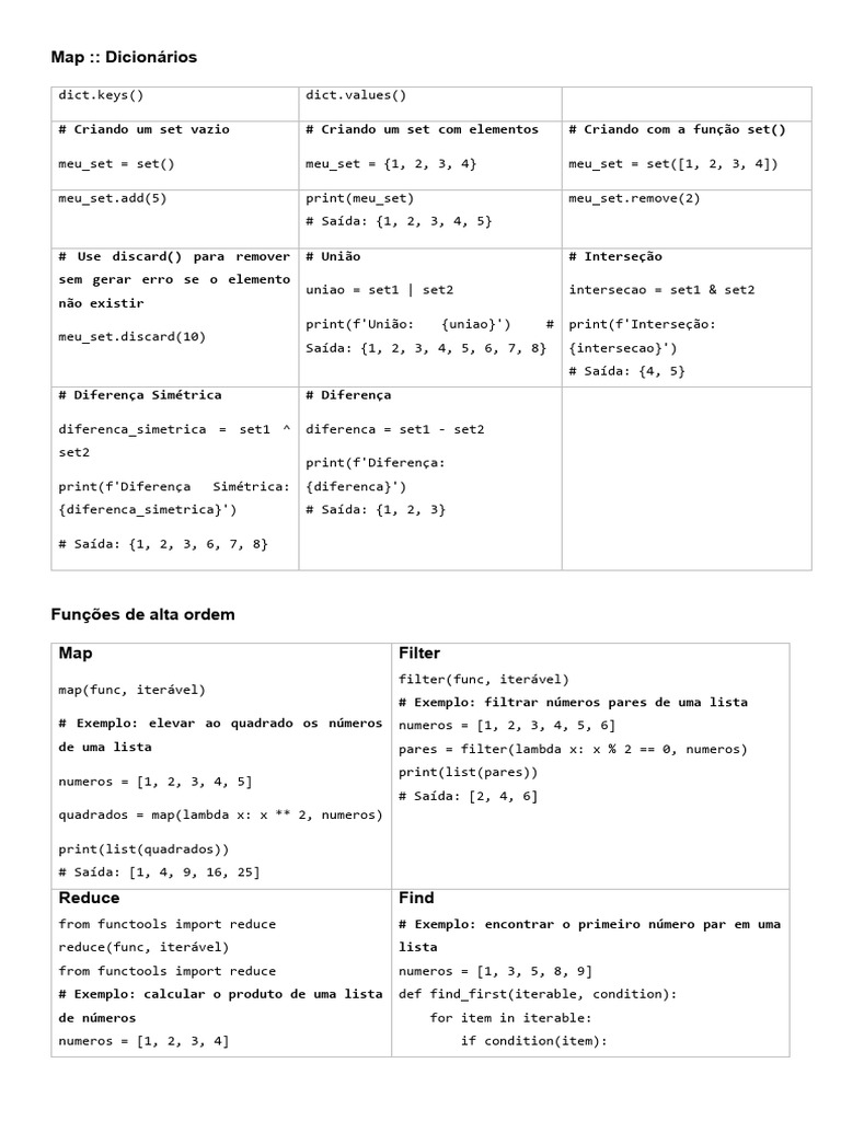 Códigos e Funções Auxiliares em Python | PDF