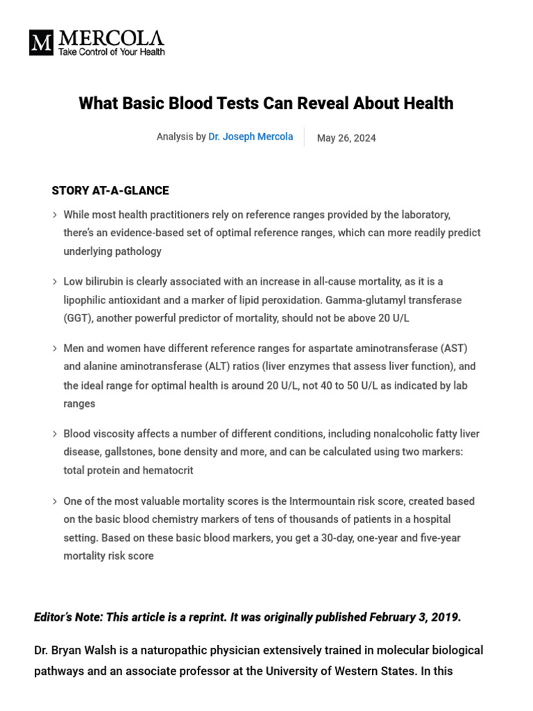 Blood Chemistry Panel PDF | PDF