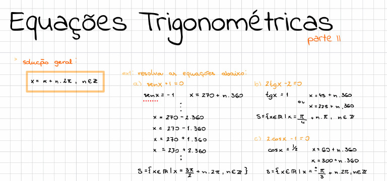 Equações Trigonométricas (II) | PDF