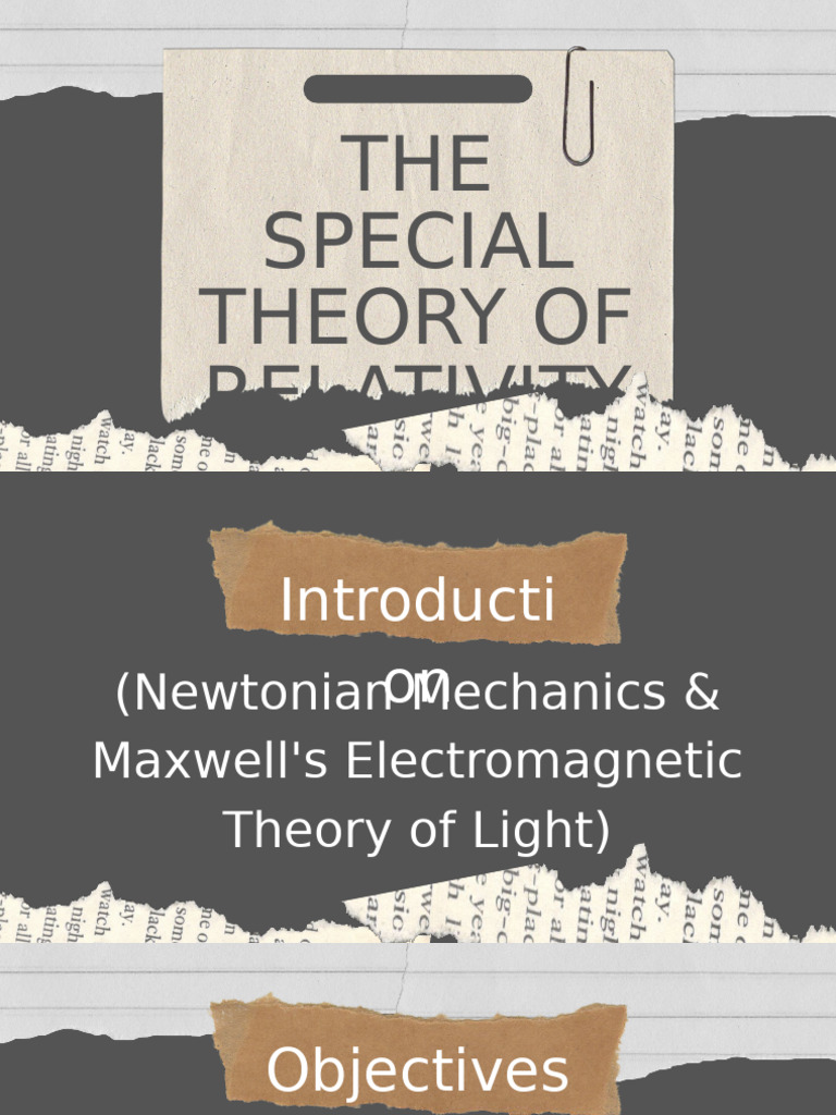 The Special Theory of Relativity | PDF