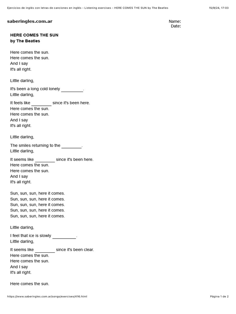 Here Comes The Sun | PDF | Art