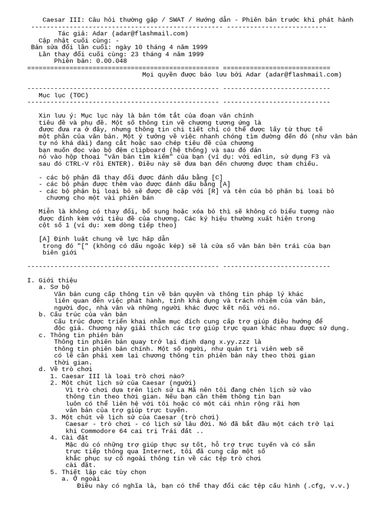 Caesar III Walk 2 | PDF