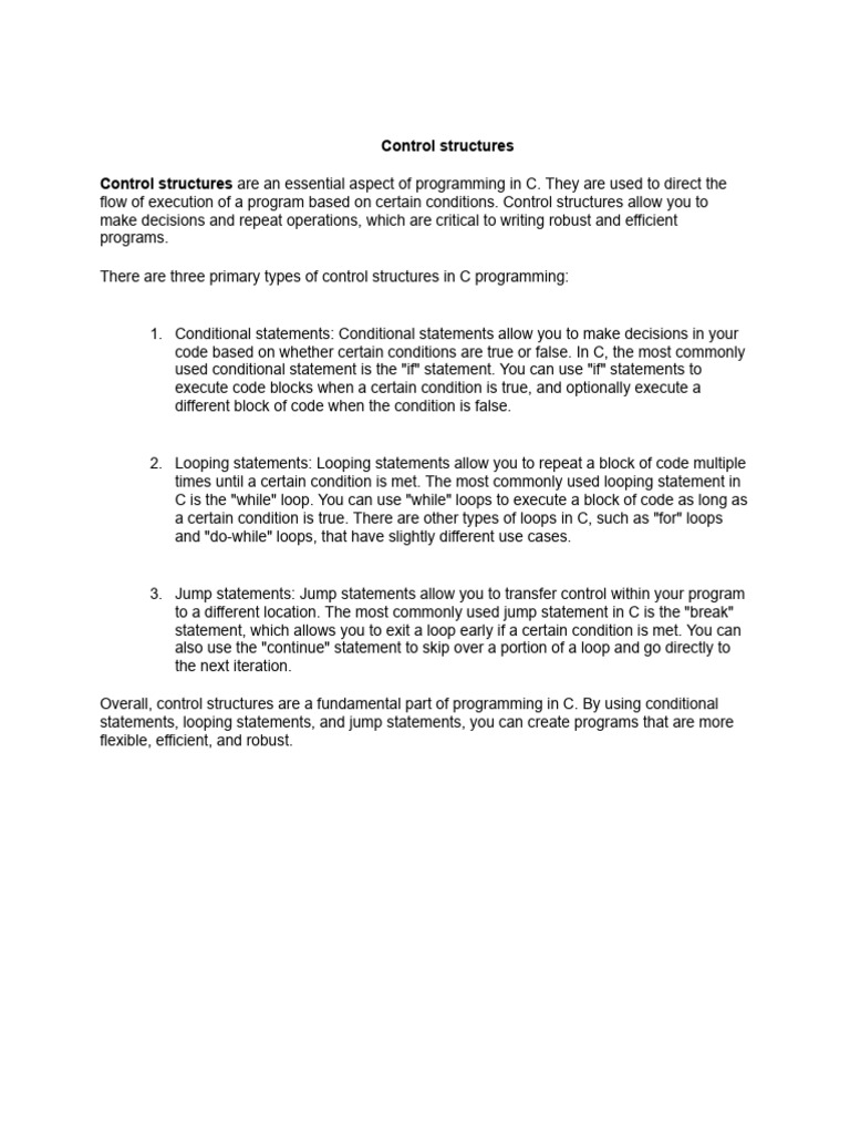 Control Structures | PDF