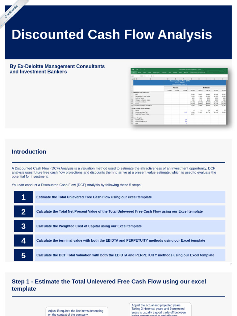 Example 2 - Discounted Cash Flow Model - Tutorial | PDF