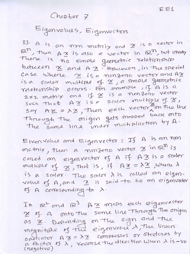 Lec 27 Eigenvalues and Eigenvectors | PDF