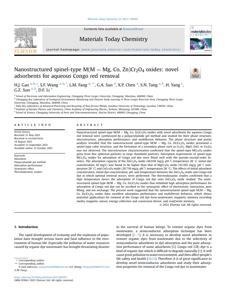 Nanostructured Spinel-Type M (MG, Co, ZN) Cr2O4 Oxides - Novel ... Nanostructured Spinel-Type M (MG, Co, ZN) Cr2O4 Oxides - Novel ...