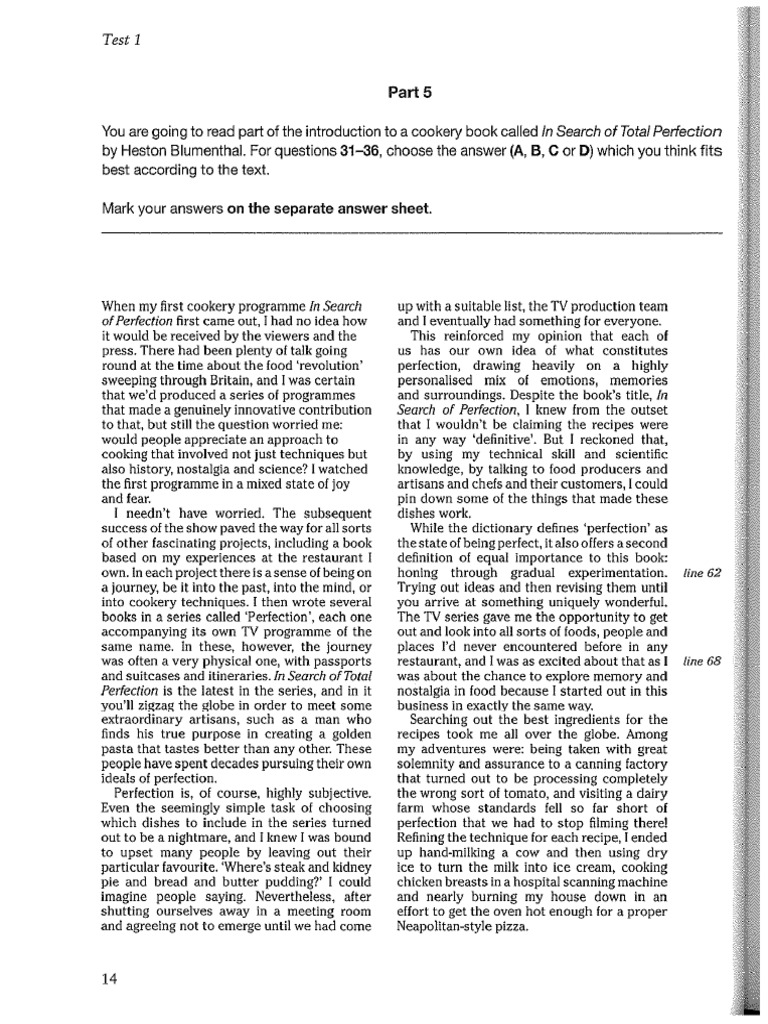 FCE Book 3 - Test 1 - Reading | PDF