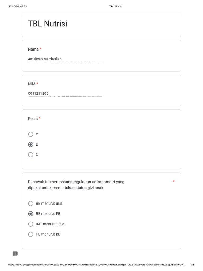 TBL Nutrisi 2024 | PDF