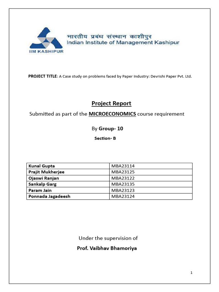 Microeconomics Term Project - Group 10 | PDF