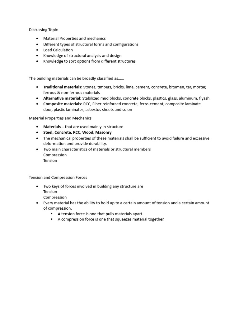 CEE100 - Lecture 3 & 4 Structure-1 REVISED | PDF