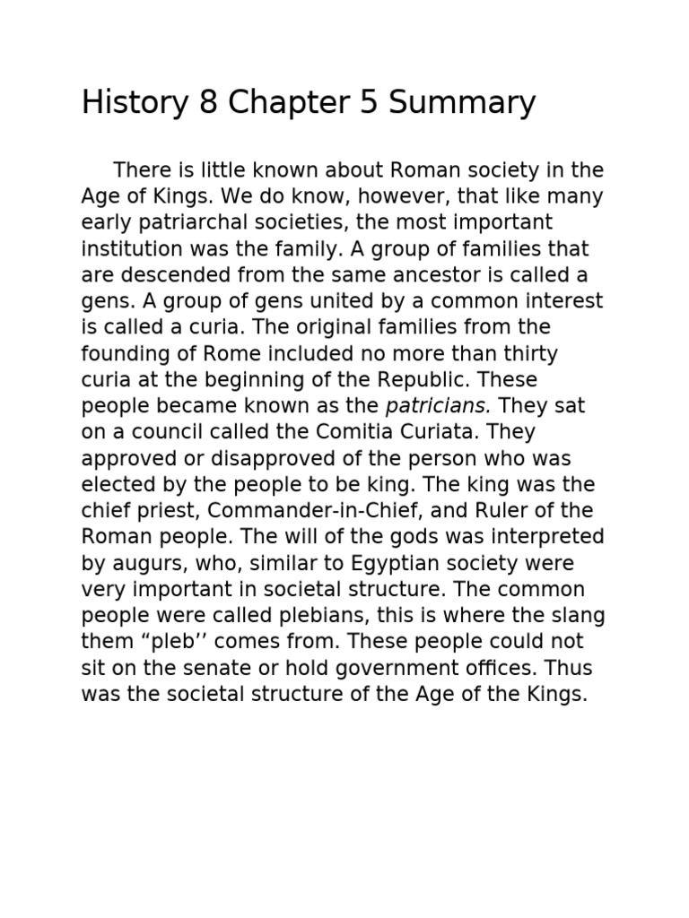 History 8 Chapter 5 Summary | PDF