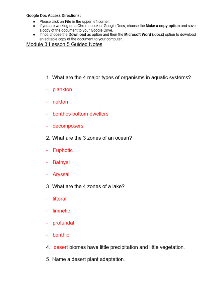 Module Three Lesson Five Guided Notes | PDF