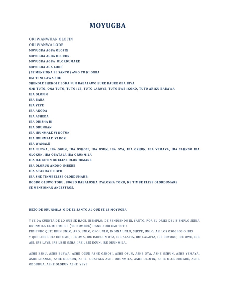 MOYUGBA | PDF