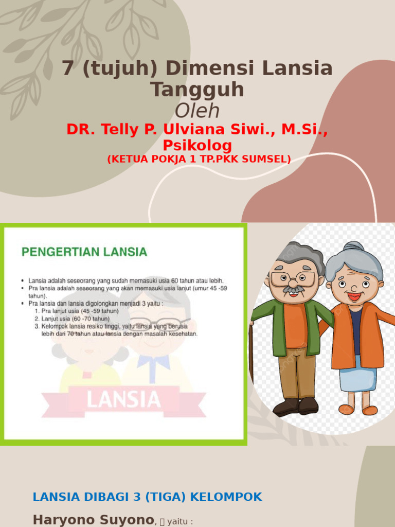7 (Tujuh) Dimensi Lansia Tangguh BKKBN 2024 | PDF