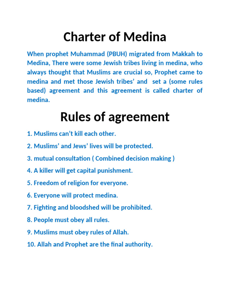 Charter of Medina | PDF