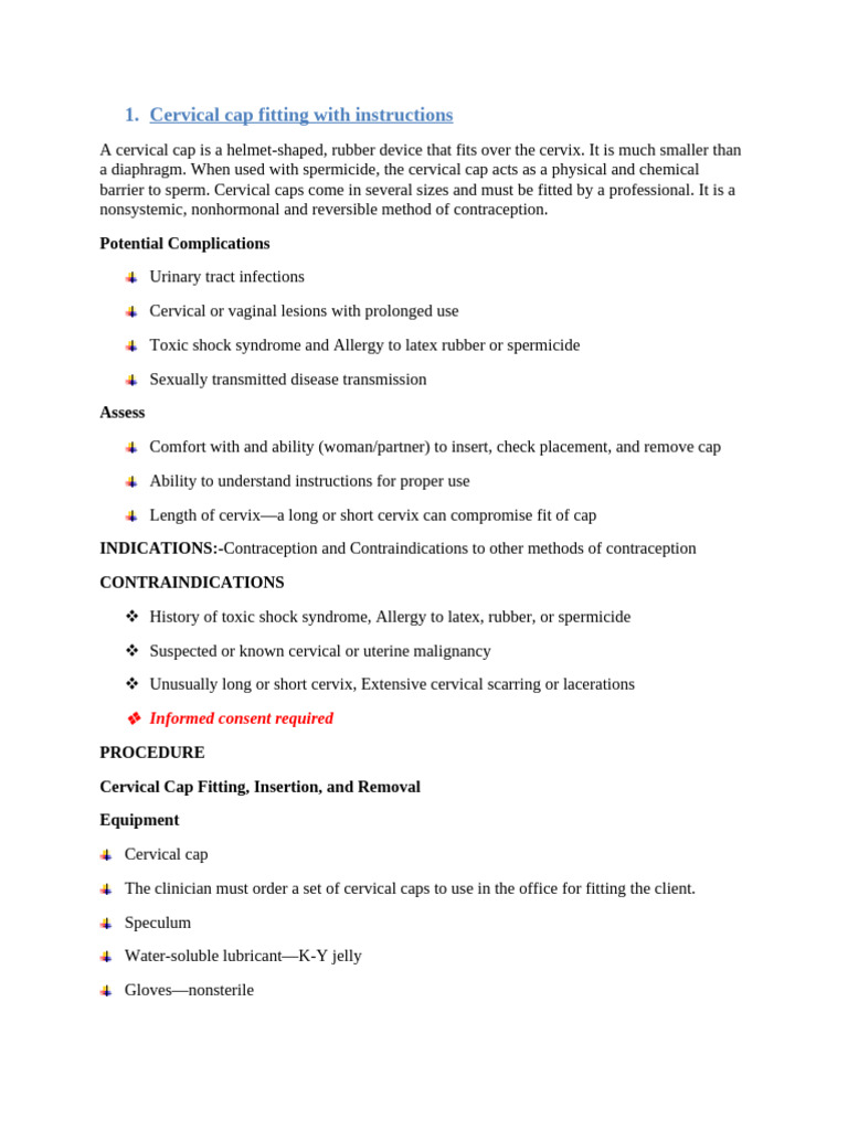 Cervical Cap Fitting - 110905 | PDF