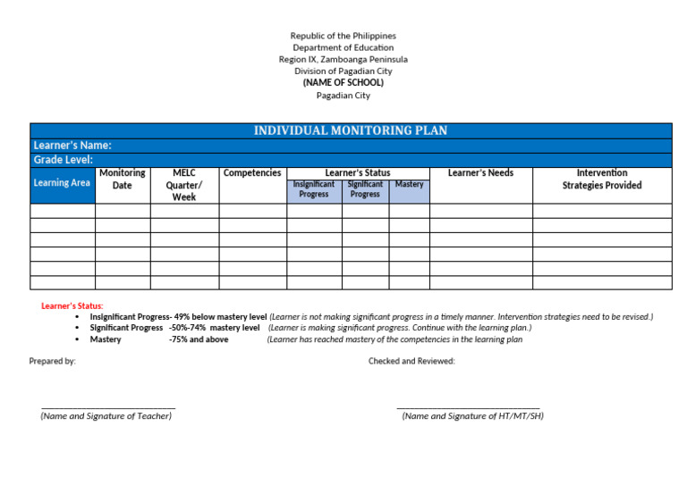 Individual-Monitoring-Plan | PDF