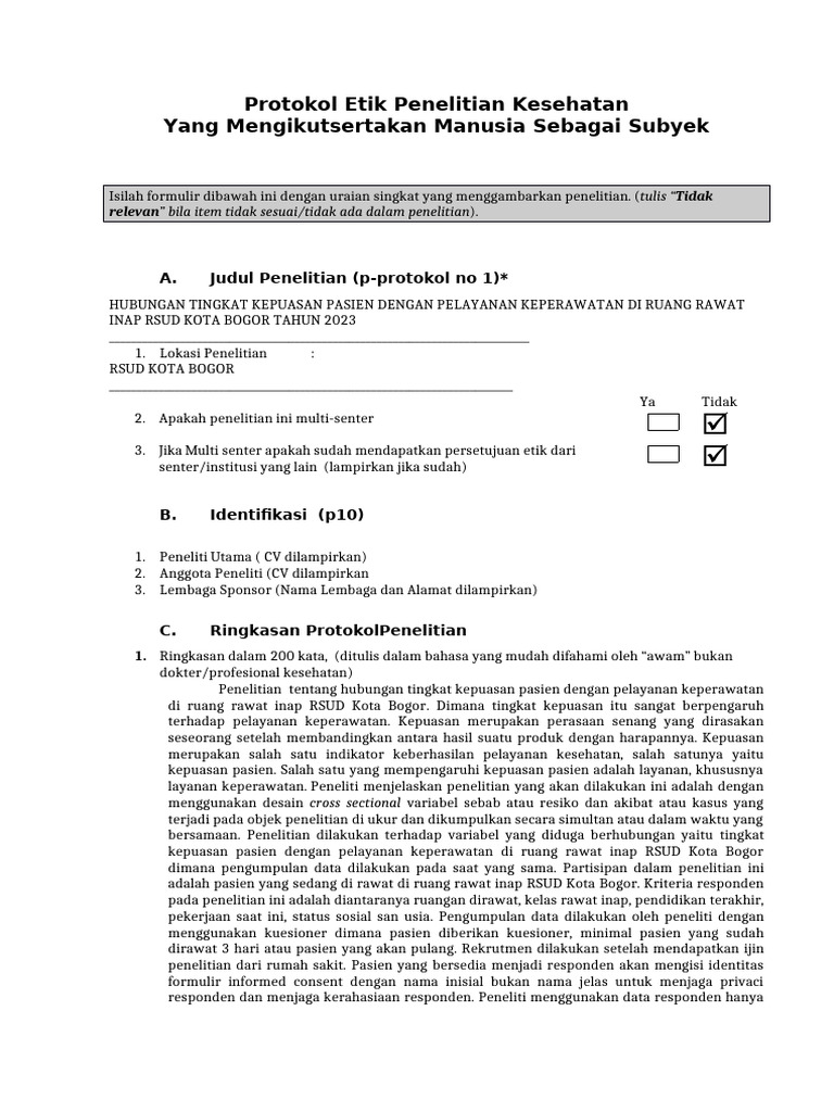 Protokol Kaji Etik | PDF