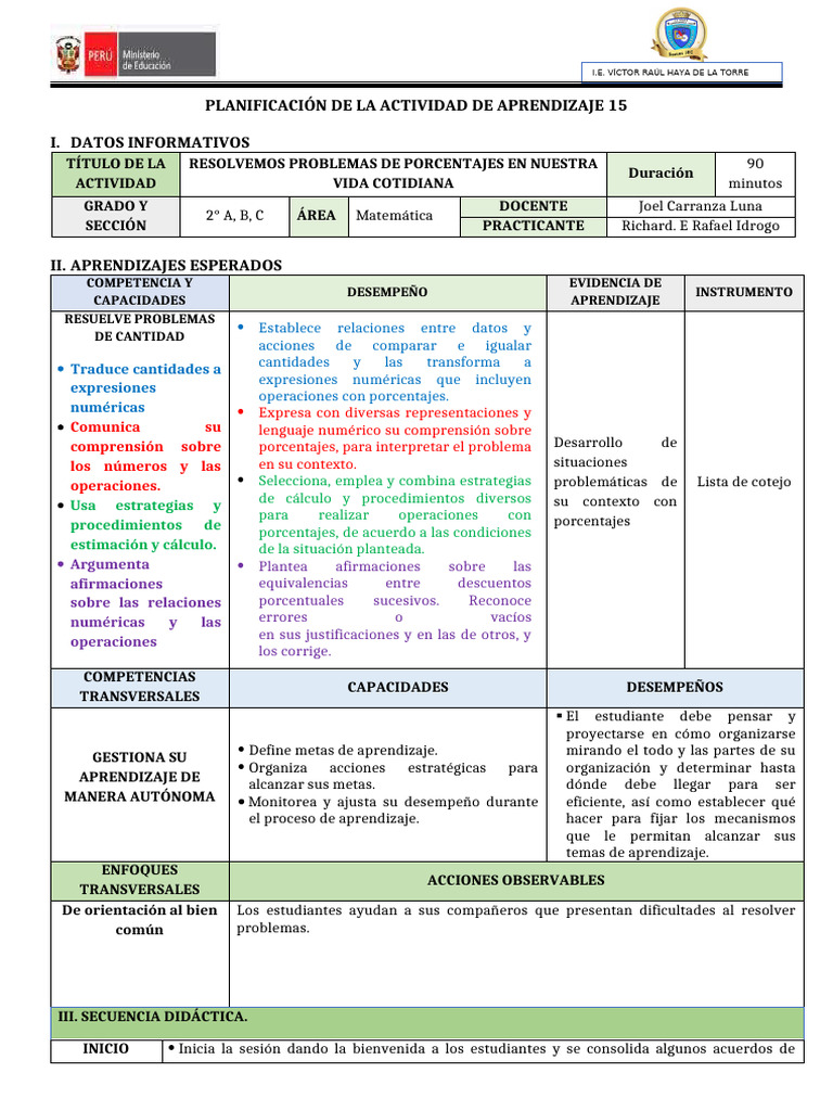 2abc-Resolvemos Problemas de Porcentajes en Nuestra Vida Cotidiana ...