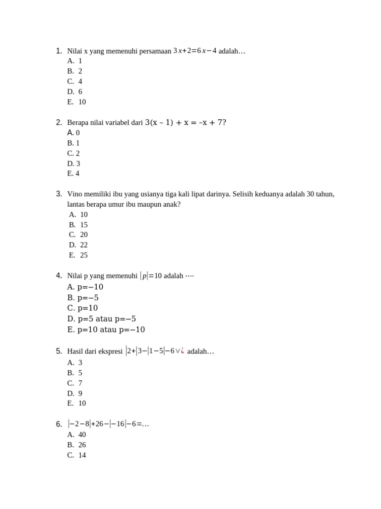 Soal dan Jawaban Matematika Dasar | PDF | Teaching Methods & Materials ...