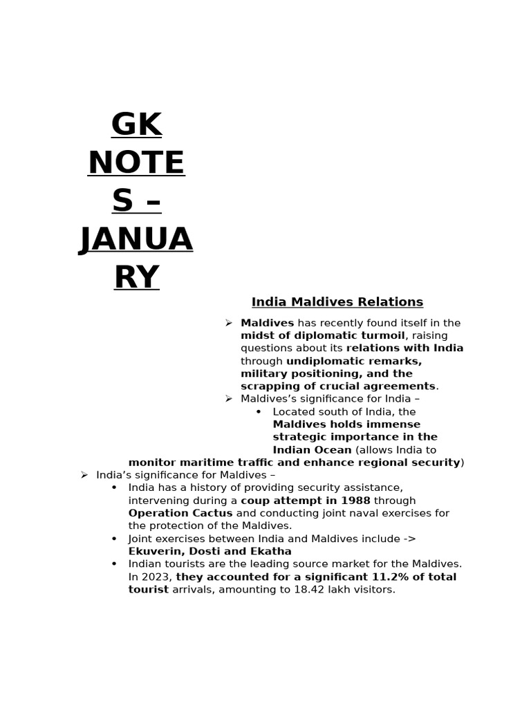 Notes Gk January | PDF