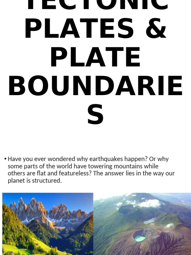 q1 Science 10 Plate Tectonics Types of Plate Boundaries Autosaved | PDF