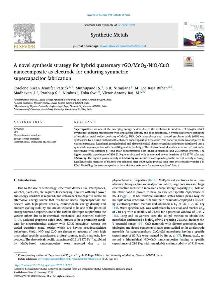Synthetic Metals | PDF