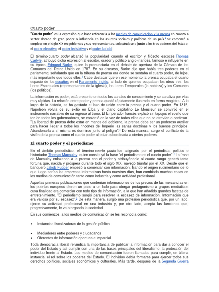 Cuarto Poder | PDF