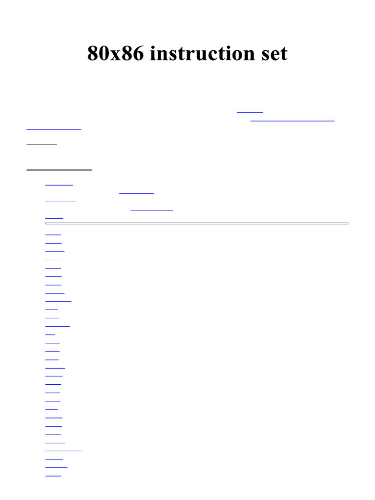 Intel Instruction Set | PDF