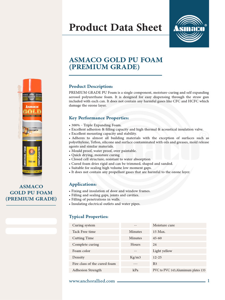 Asmaco PU Foam TDS | PDF
