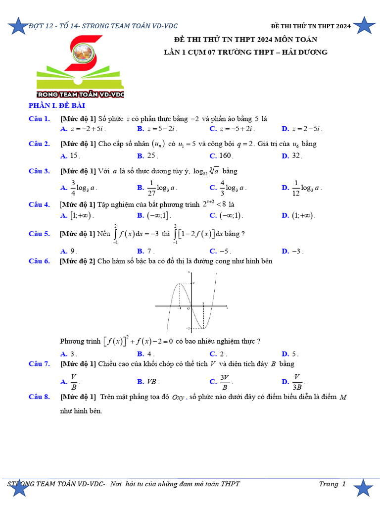 (HS) Trư NG-THPT-H I-Dương | PDF