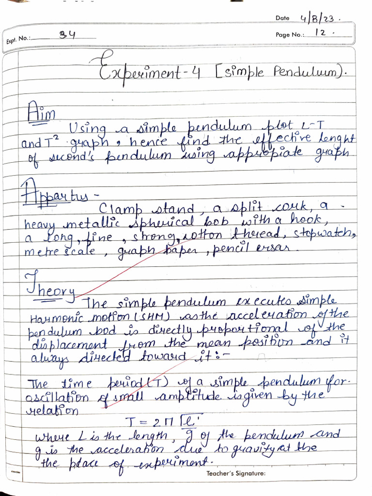 Practical 4 Simple Pendulum Pdf