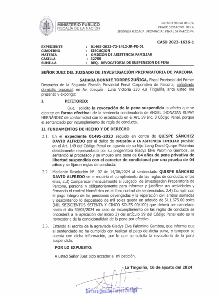 Exp. 01495-2023-72-1412-JR-PE-01 - Anexo - 56416-2024 | PDF