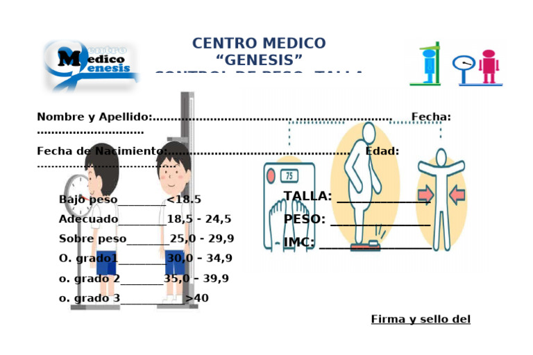 Control de Peso y Talla Infantil | PDF