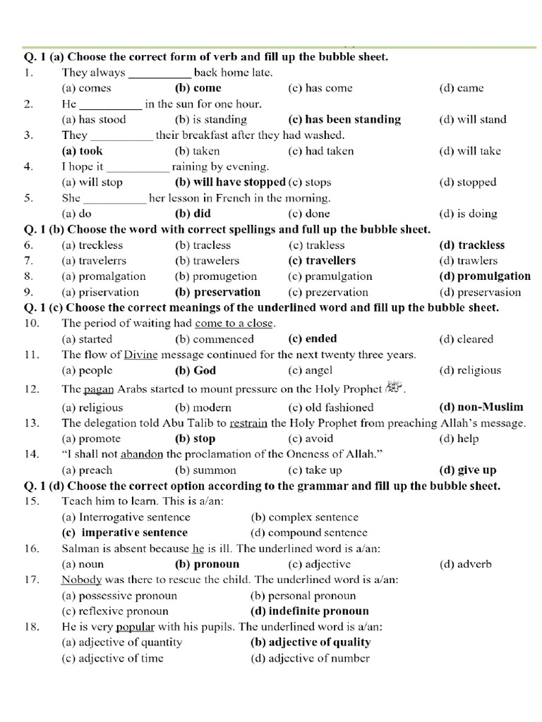 Grammar Test | PDF