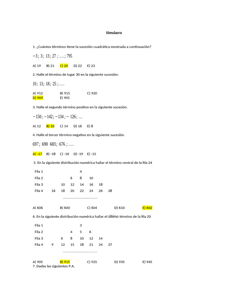 Ejercicios de Progresiones Aritméticas | PDF | Sintaxis (Lógica ...