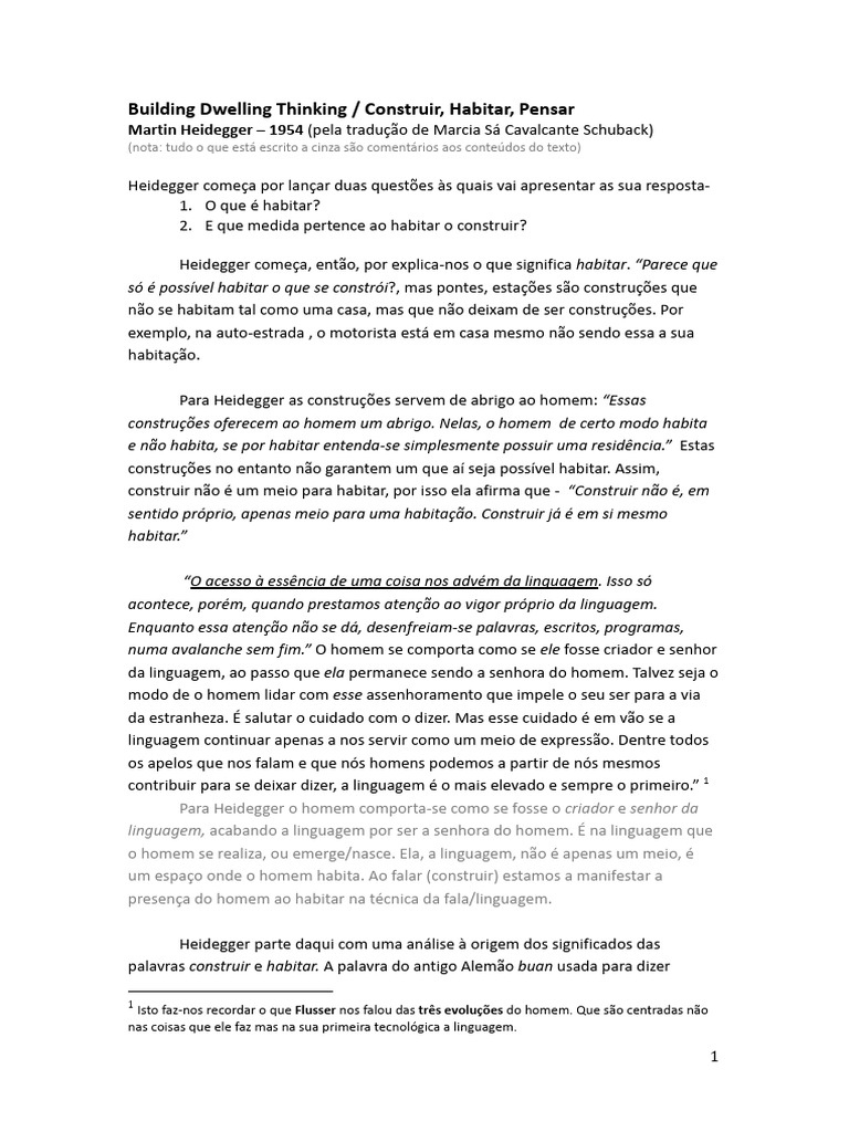 R88 Construir, Pensar, Habitar - Heidegger-1 | PDF