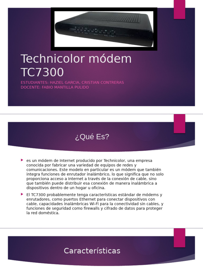 Technicolor Módem TC7300 Cristian y Haziel | PDF