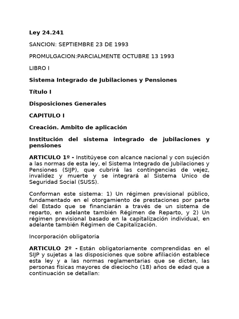Ley 24241 | PDF