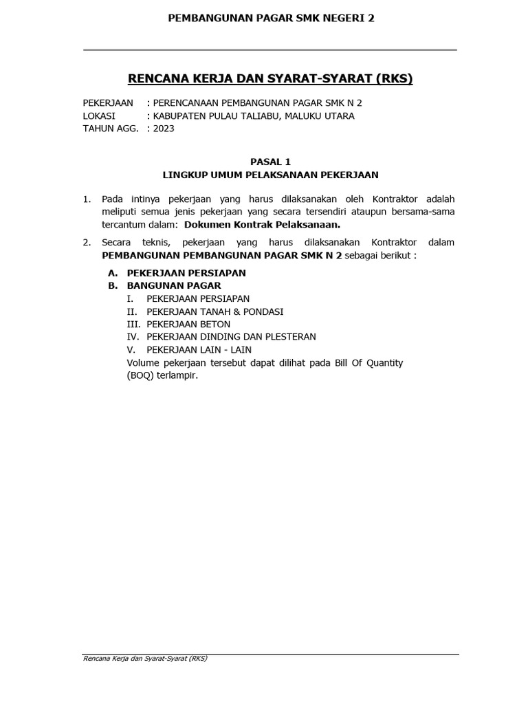 SMK N 2 Taliabu Pagar Rks | PDF