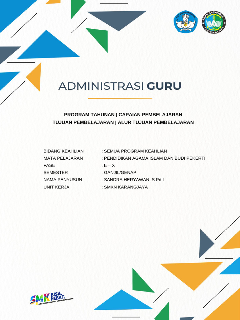 Cover Administrasi Guru | PDF