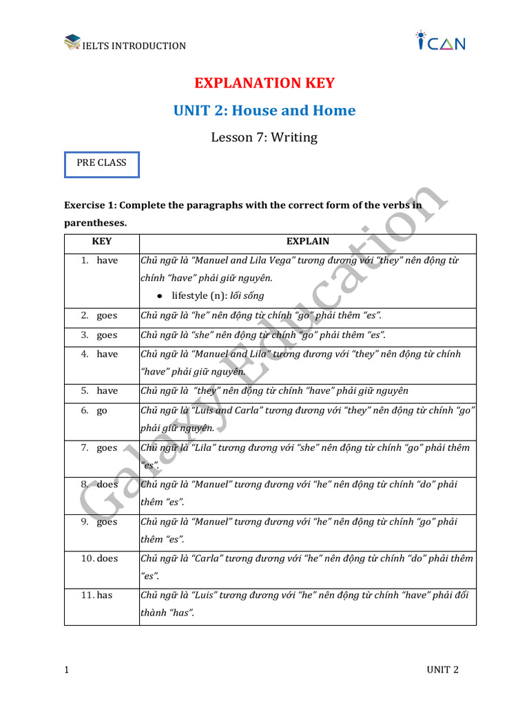 Lesson 7 - Key | PDF