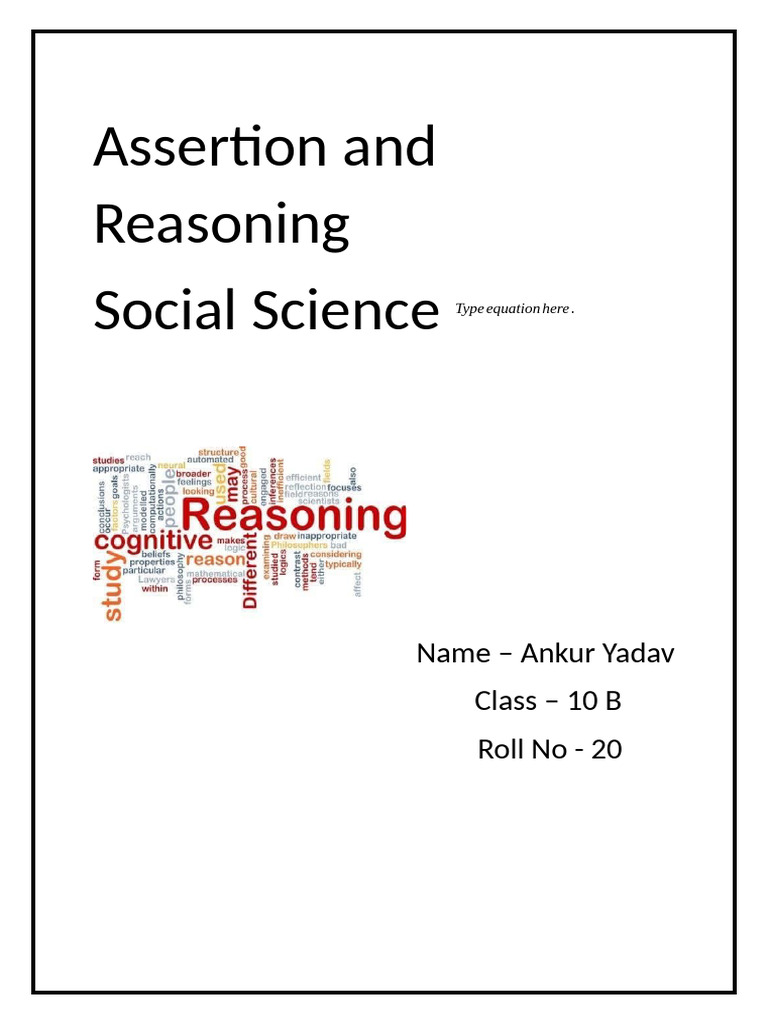 Assertion and Reasoning | PDF