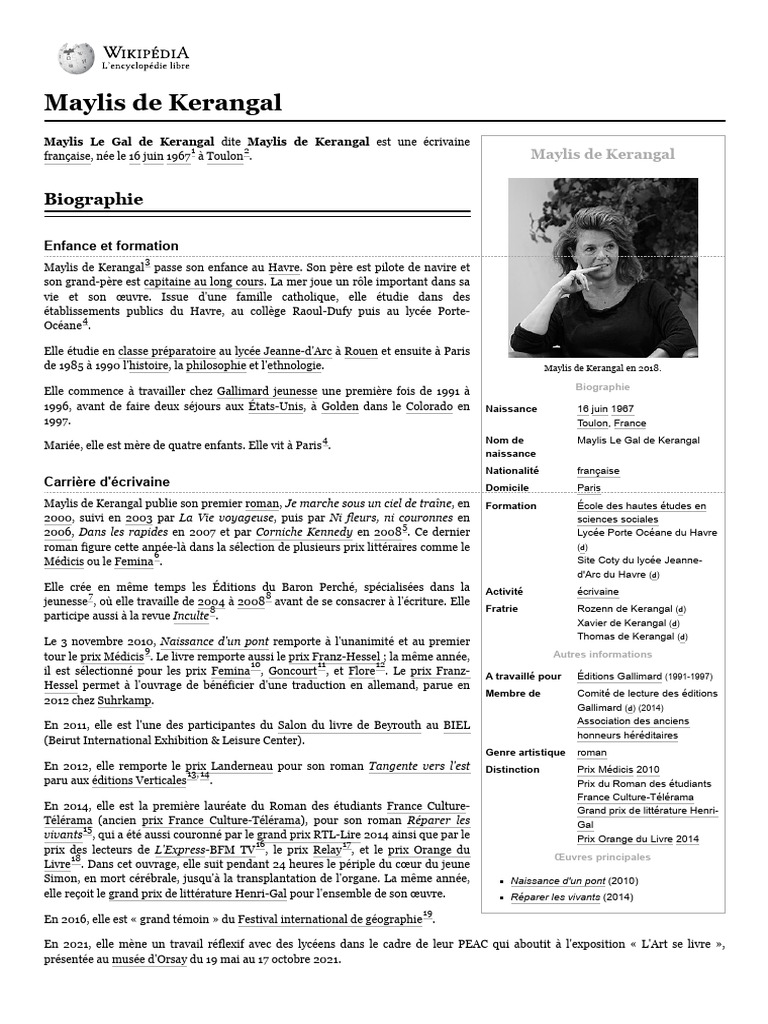 Biographie de Maylis de Kerangal | PDF
